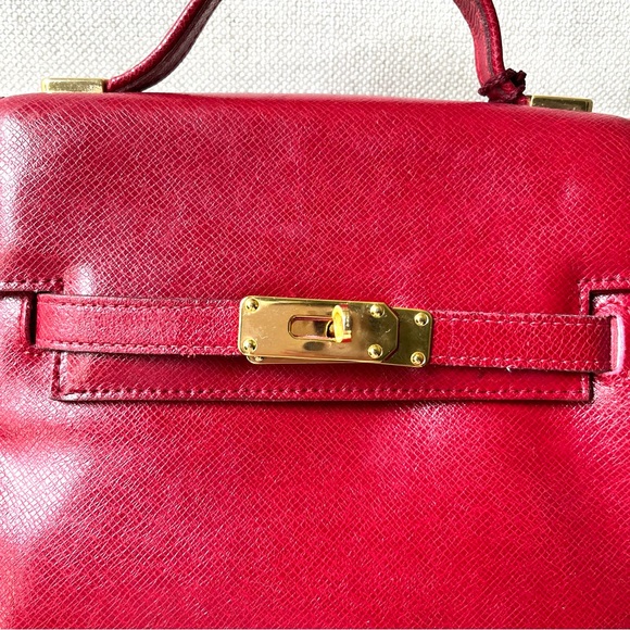 Texier | Bags | Texier Made In France Red Leather Backpack Bag | Poshmark